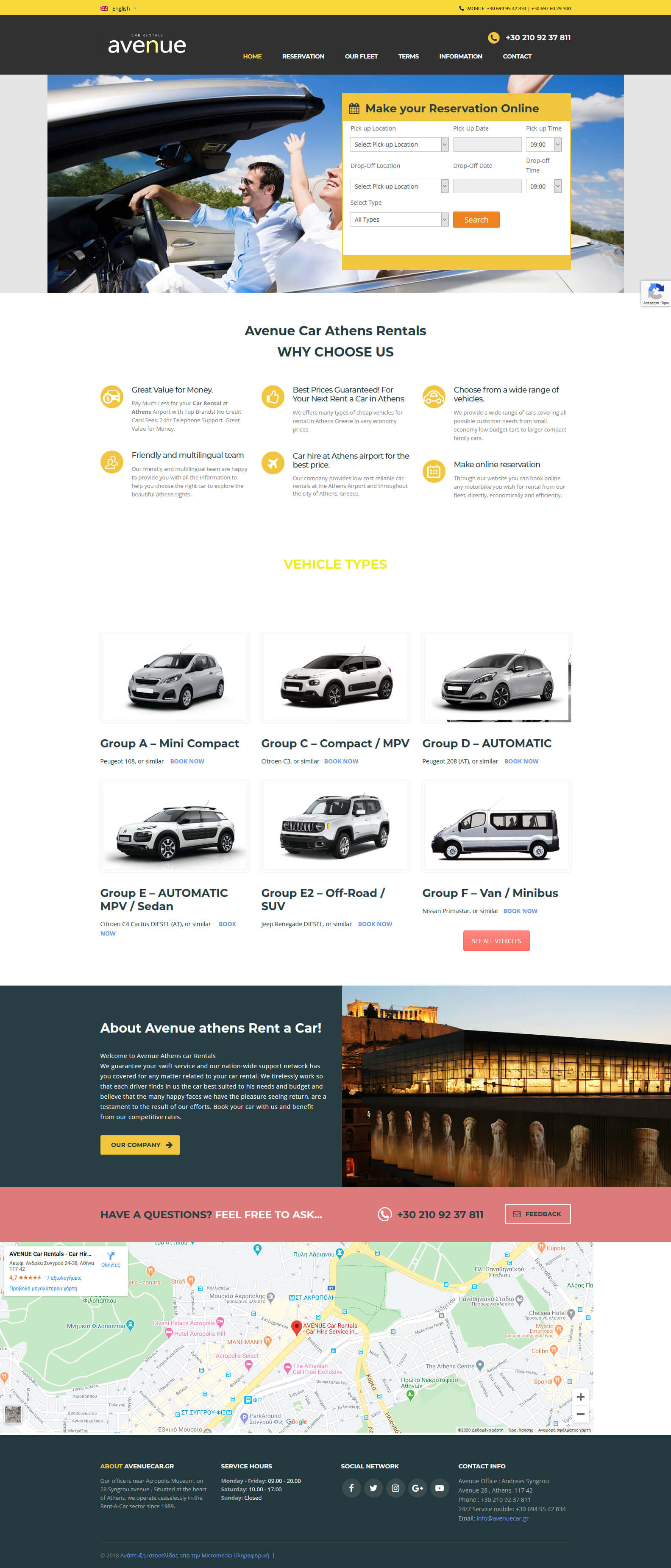 Avenue Athens Rent a car - Κατασκευή Ιστοσελίδας για ενοικιαζόμενα ...
